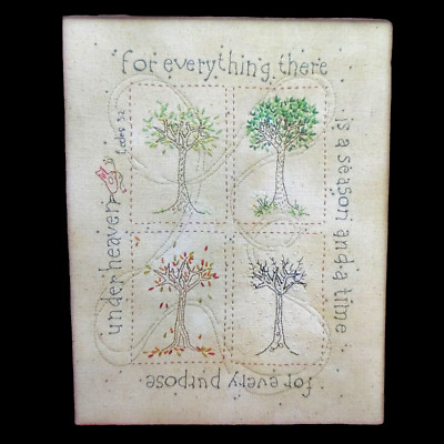 4 Seasons Tree Embroidery Pattern - 11x14 Wall Hanging Cottage ...