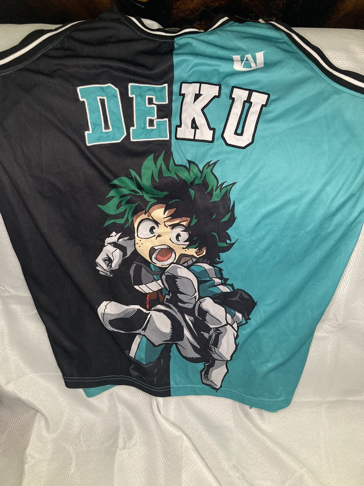 My Hero Academia Deku Split Basketball Jersey Size XL… - Gem