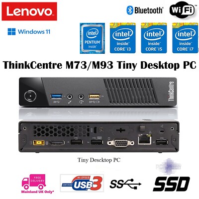 Lenovo ThinkCentre M93 Tiny Core i7 16GB RAM 1TB SSD Wi-Fi PC Desktop ...