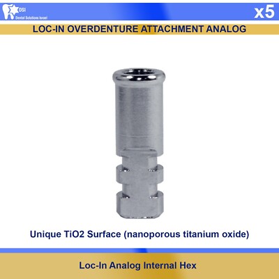 5x DSI Loc-In Dental Lab Fixture Replica Analog Adapter Head Attachment ...