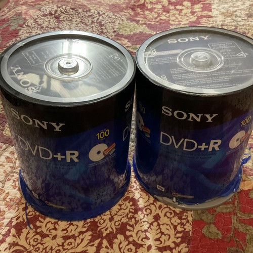 2 Lot Of (TWO) Sony DVD+R 4.7GB 100 Pack 120min 1-16X Optical Media ...