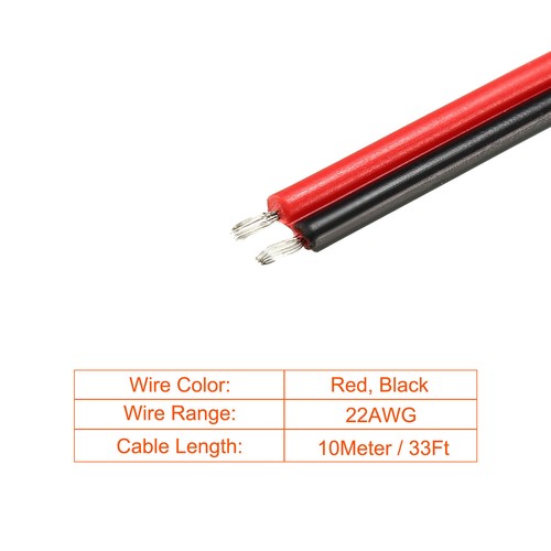 RGB Wire Cable 2 Pin Wire Stranded Tinned Copper Cord 22AWG / 33Ft ...
