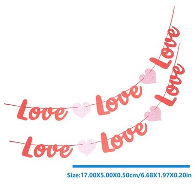 2 Pcs Valentine' Day Heart Banners Party Hanging Garland Bunting | eBay UK