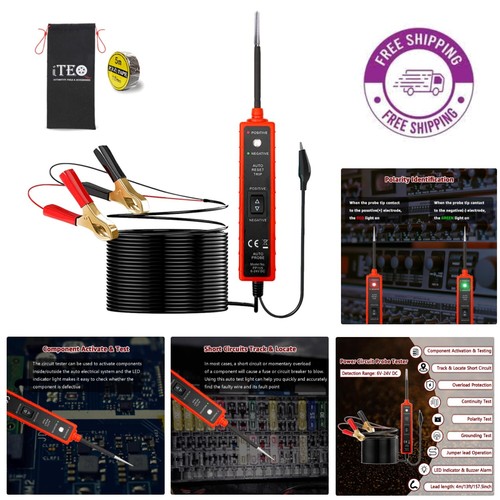 LED Polarity Identification & Continuity Tester for 6V-24V Automotive ...