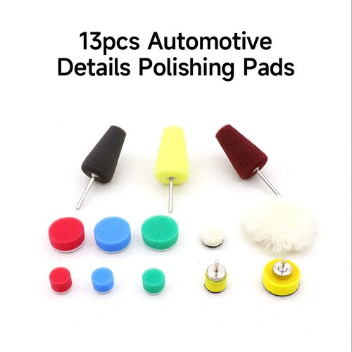 13pcs Polishing Pad Automotive Details Polishing Sponge Plate Clamp Rod ...