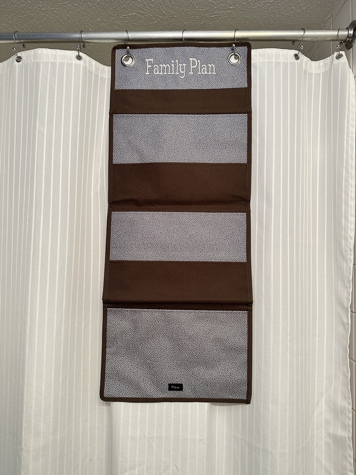 Thirty-One Hanging Family Organizer Grey Pin Dot Pattern | eBay