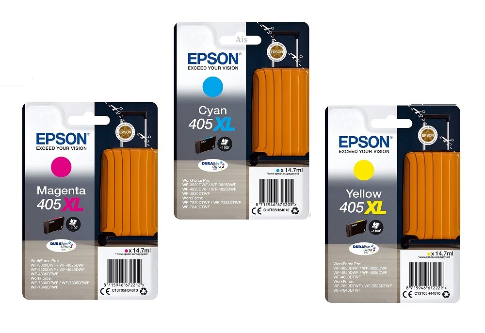 Genuine Epson 405XL Suitcase Ink Cartridge WF-4825DWF WF-4830DTWF WF ...