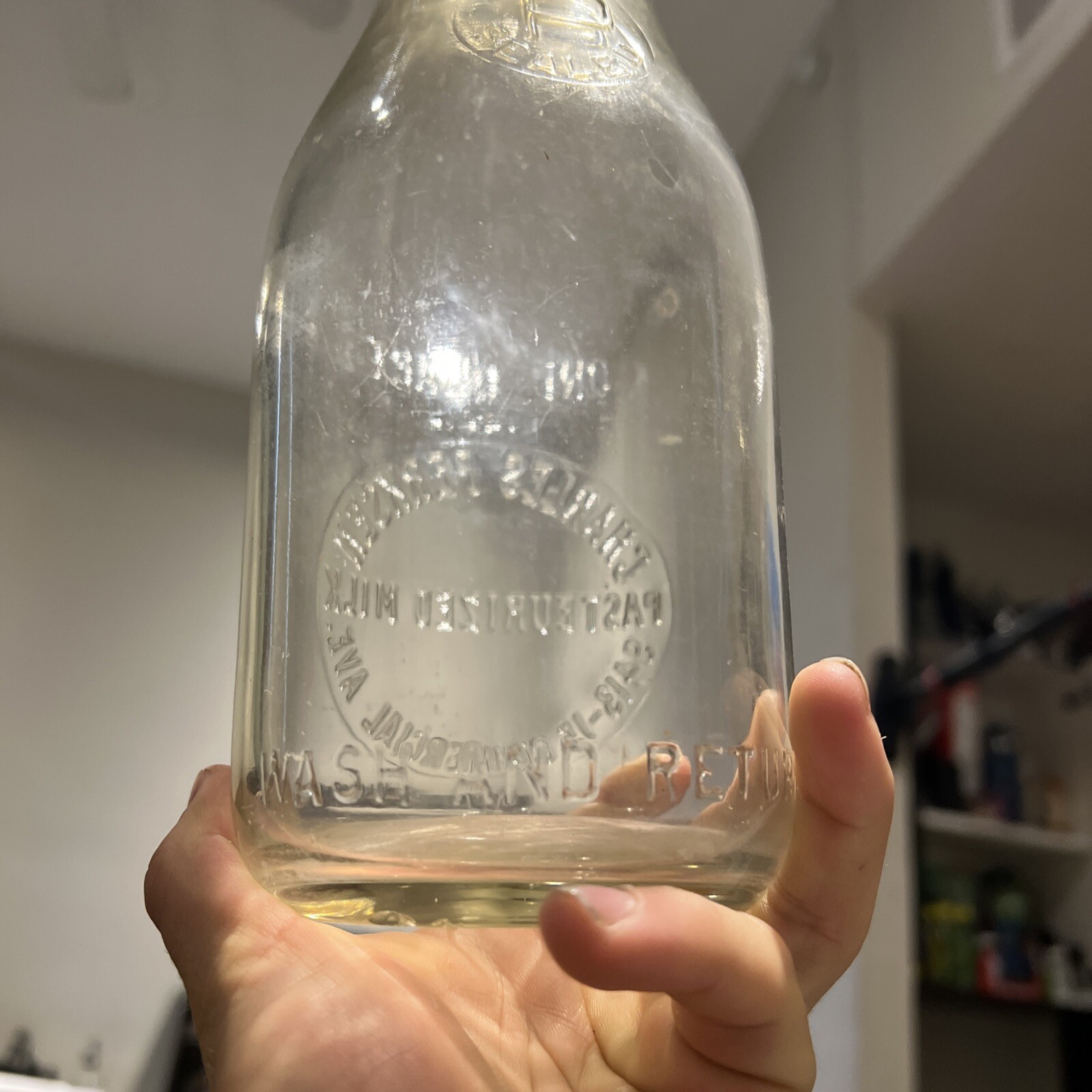 Antique Quart Milk Bottle Charles Perksen Chicago IL Slug Plate ...