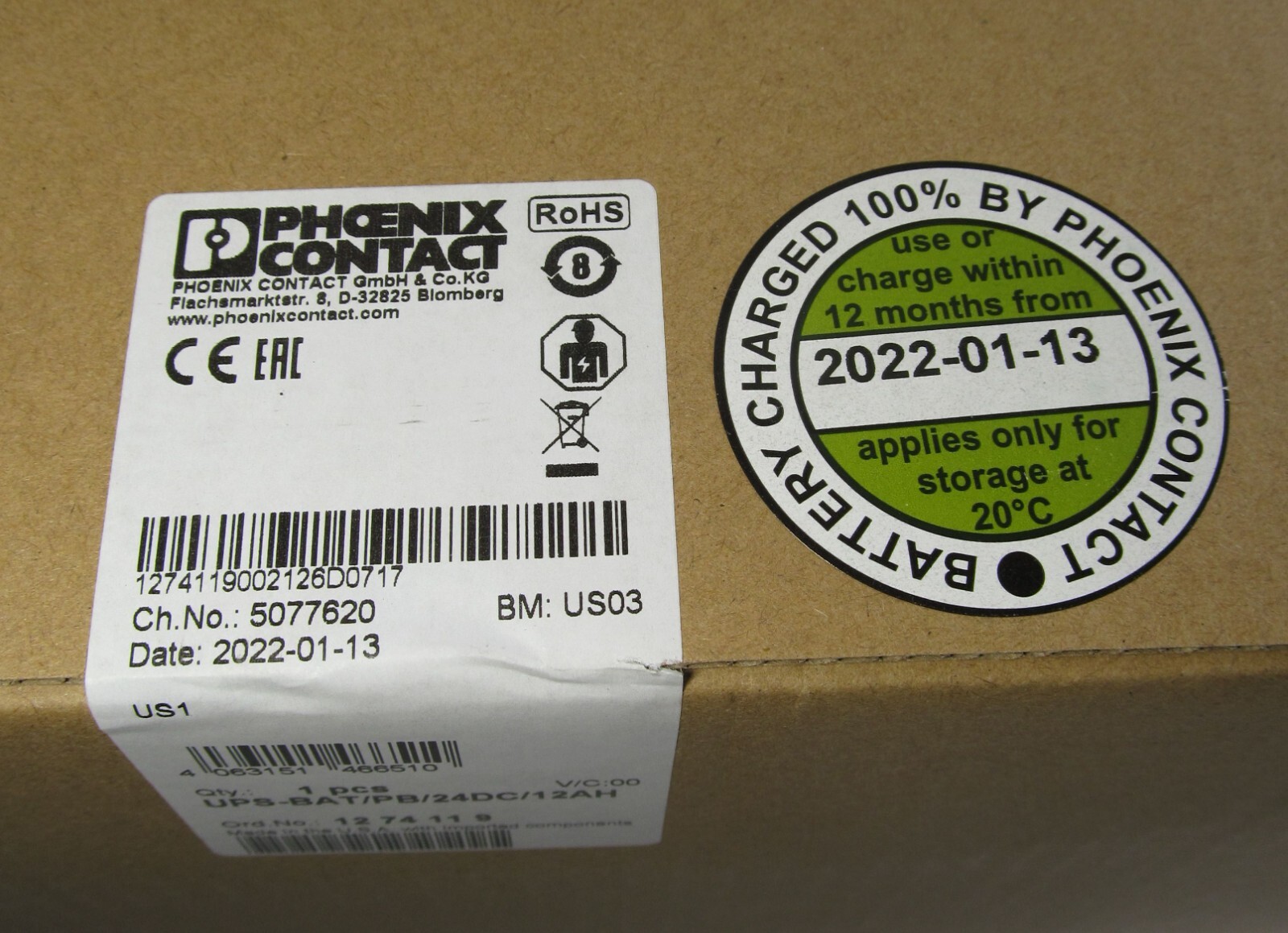 Phoenix Contact UPS-BAT/PB/24DC/12AH 50A Energy Storage 1274119 for ...