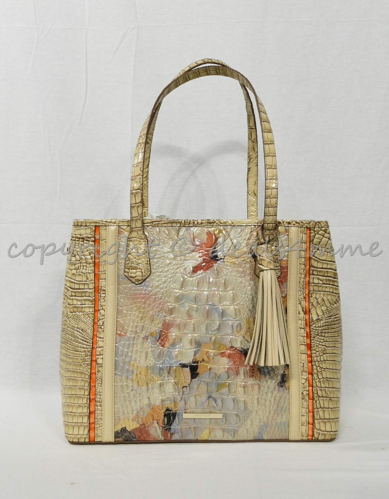 NWT Brahmin Medium Julian Embossed Leather Tote/Shoulder Bag in Oasis ...