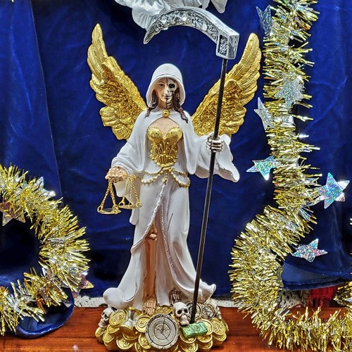 Santa Muerte Statue Mitad Mujer Holy Death Half Woman With Wings On ...