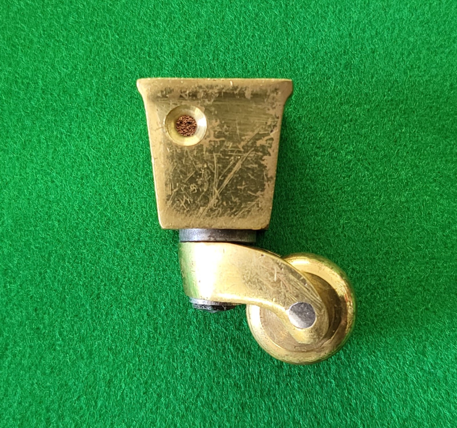 Small solid brass square cup castor tapered socket furniture caster ...