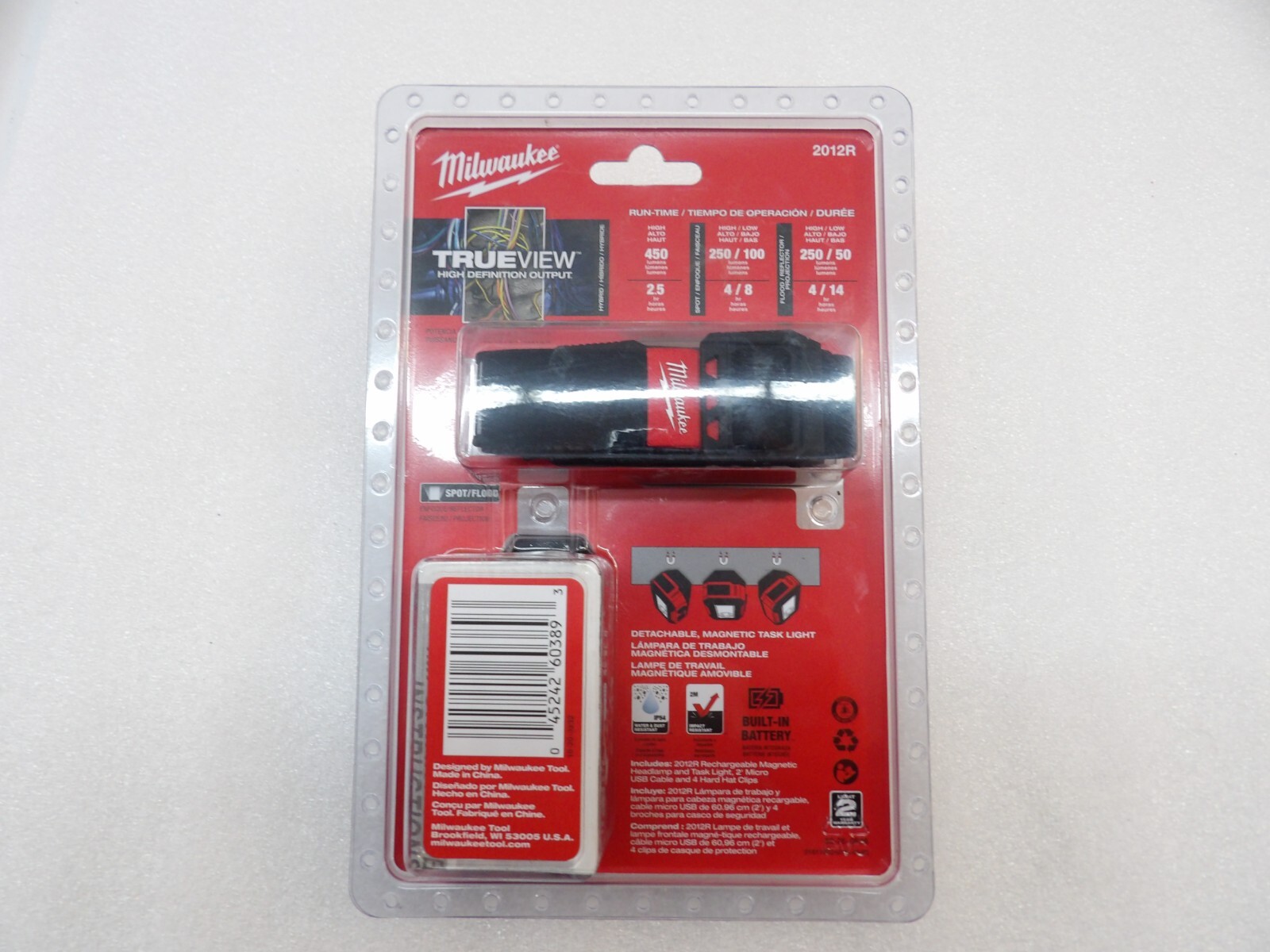Milwaukee 2012R 450 lm Rechargeable Magnetic Headlamp - Red (2012R) for ...