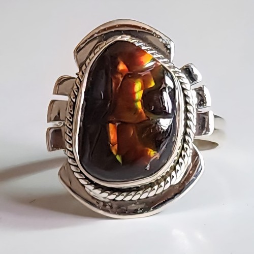 MEXICAN FIRE AGATE NATURAL GEMSTONE 925 STERLING SILVER HANDMADE ...