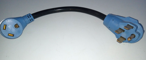 RV Power Adapter Camper Trailer 50 Amp Male to 30 Amp Female 12" 10/3 ...