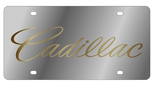 New Cadillac Gold Script Stainless Steel License Plate | eBay