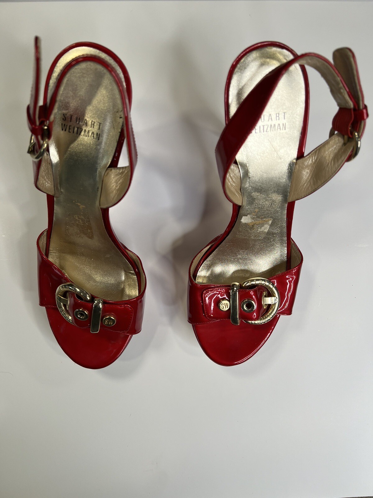 Rare Stuart Weitzman Candy Apple Red Platform Slingba… - Gem