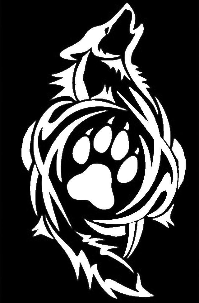 Tribal Wolf Paw Drawings