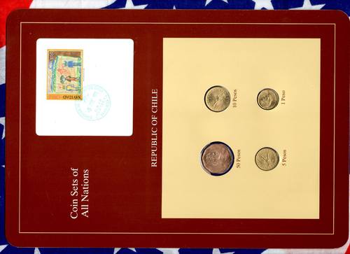 Coin Sets of All Nations Chile 50,1 Pesos 1989 10 Pesos 1987 5 Pesos ...