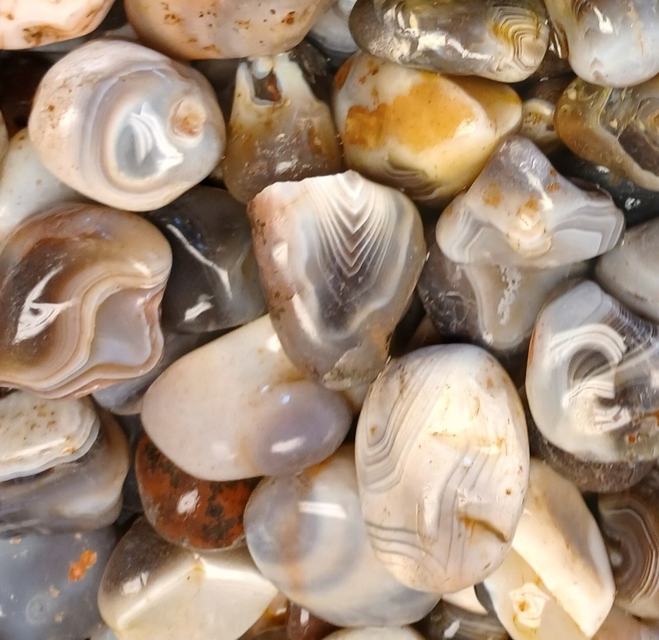 Botswana Agate rough 1-2" A+ pound lbs tumbling lapidary banding ...