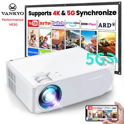 VANKYO 4K Native 1080P 300" LED Video Projector 5G Wifi Home Theater ...