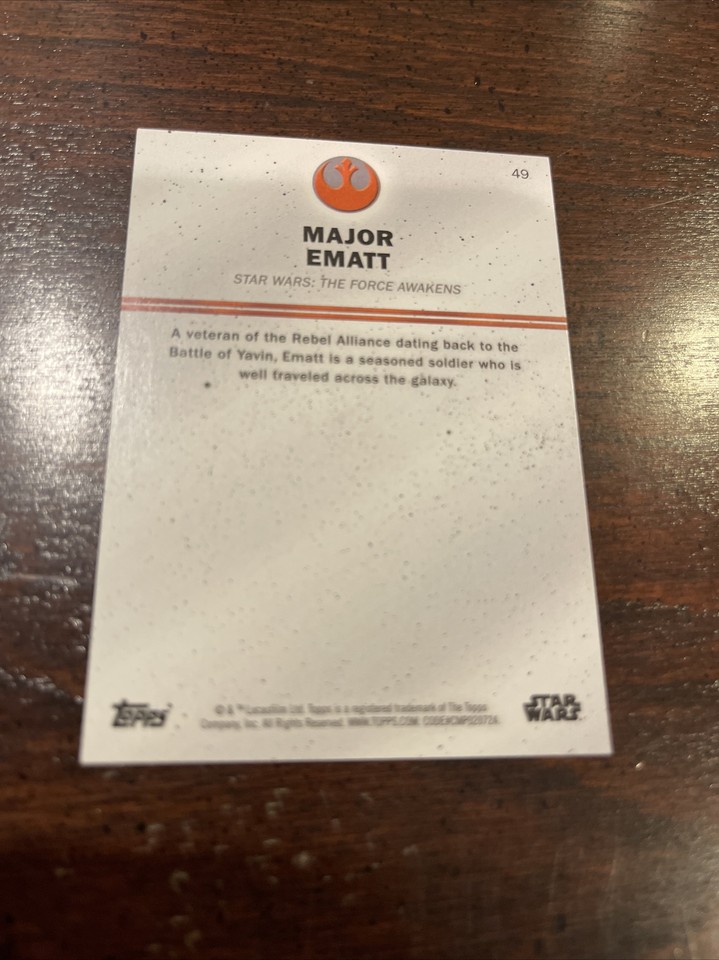 2016 Topps Star Wars Major Ematt #49 | eBay
