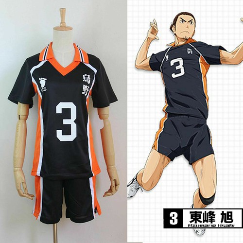 Haikyuu!! Karasuno High School Uniform Jersey No.3 Asahi Azumane Anime ...