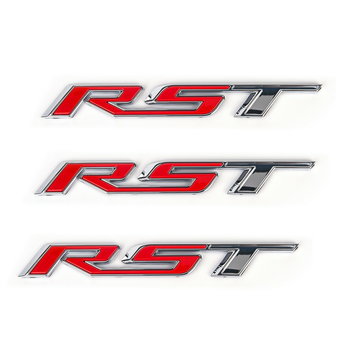 3Pcs RST Tailgate Emblem OEM GM Chevrolet Silverado Tahoe Yukon SUV Red ...