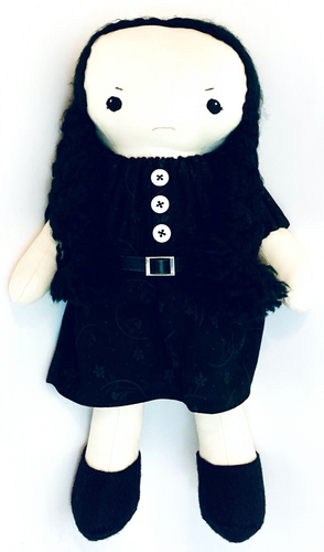 Wednesday Addams Handmade OOAK Cloth & Fabric 14" Plush Doll In ...