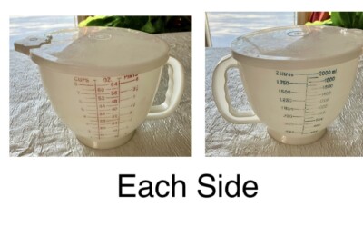 VTG 1977 Tupperware Measuring Pitcher Batter Bowl 8 Cup 500-7 Lid Red ...