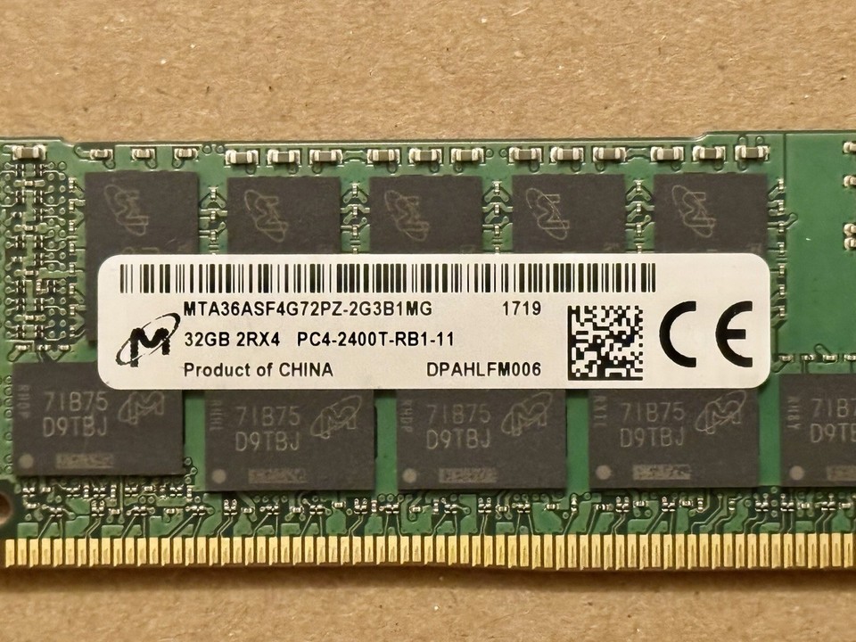 Micron 32GB DDR4 2400MHz RDIMM ECC REG Server Ram Memory MTA36ASF4G72PZ ...