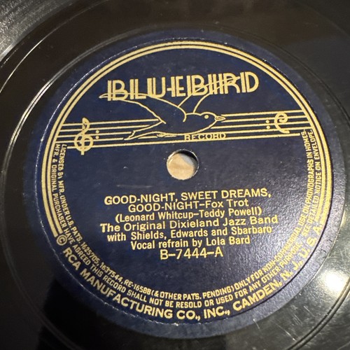 Bluebird 78 RPM Original Dixieland Jazz Band - Good Night Sweet Dreams ...