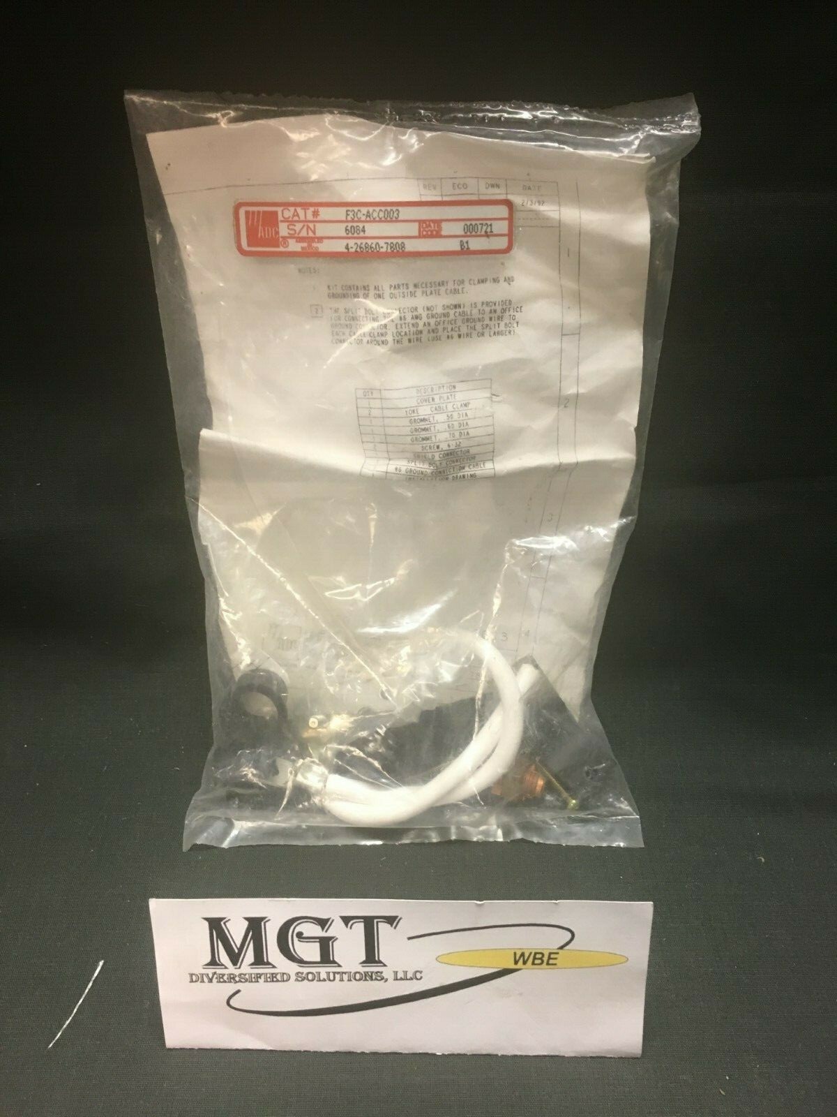 ADC/COMMSCOPE / F3C-ACC033 / HW FIBER CABLE CLAMP | eBay