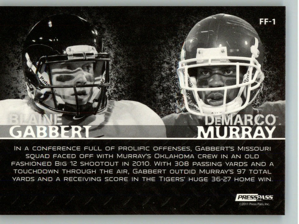 2011 Press Pass Face to Face #FF-1 DeMarco Murray & Blaine Gabbert | eBay