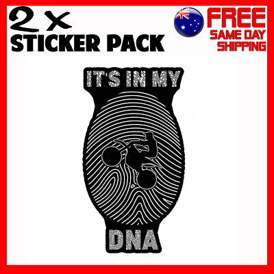 2 x Stickers Its In My Dna Motorcycle Motorbike Dirtbike Car Funny ...
