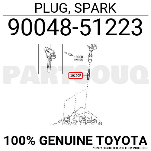 9004851223 Genuine Toyota PLUG, SPARK 90048-51223 | eBay