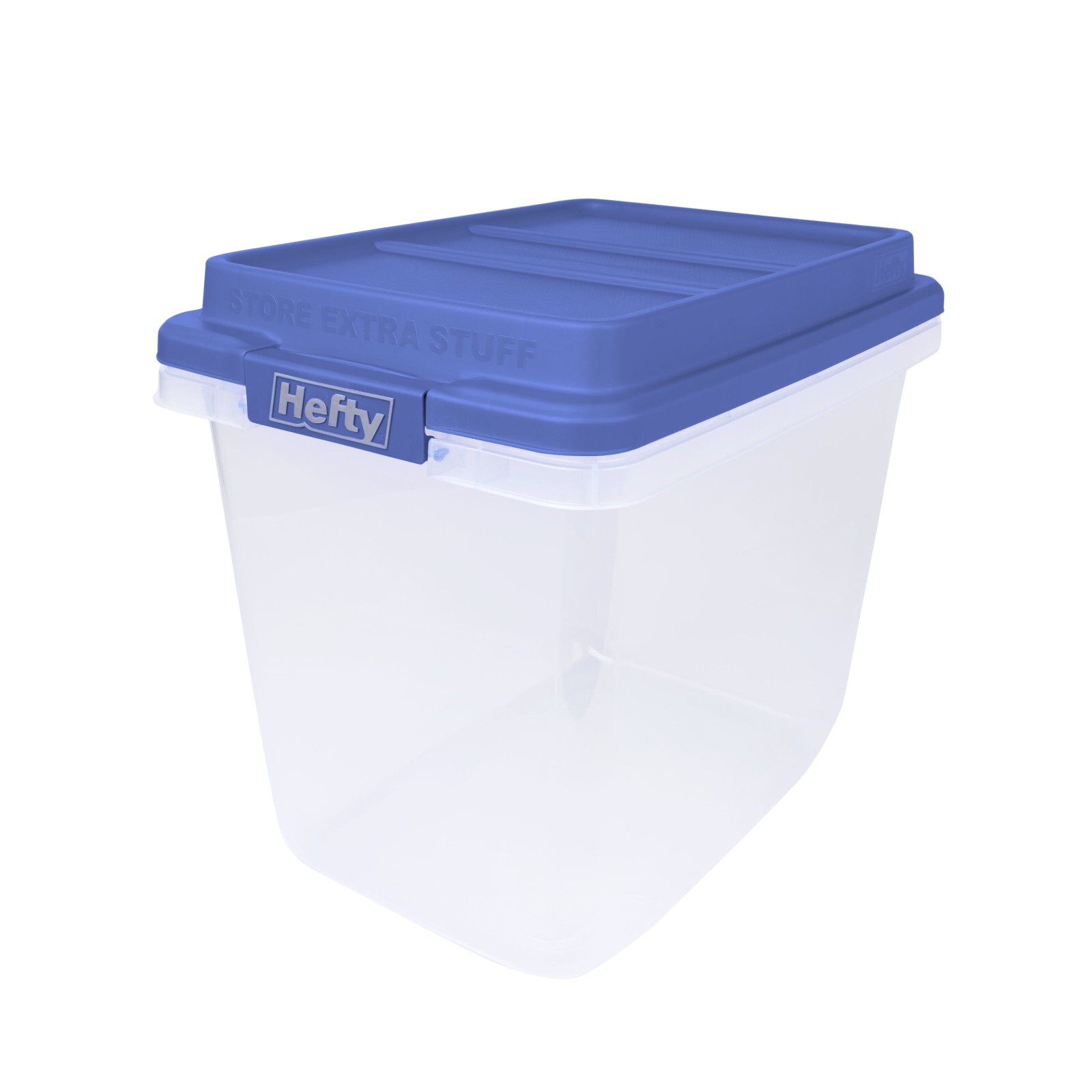 Hefty 32 Qt. Clear Storage Bin with Blue HI-RISE Lid | eBay