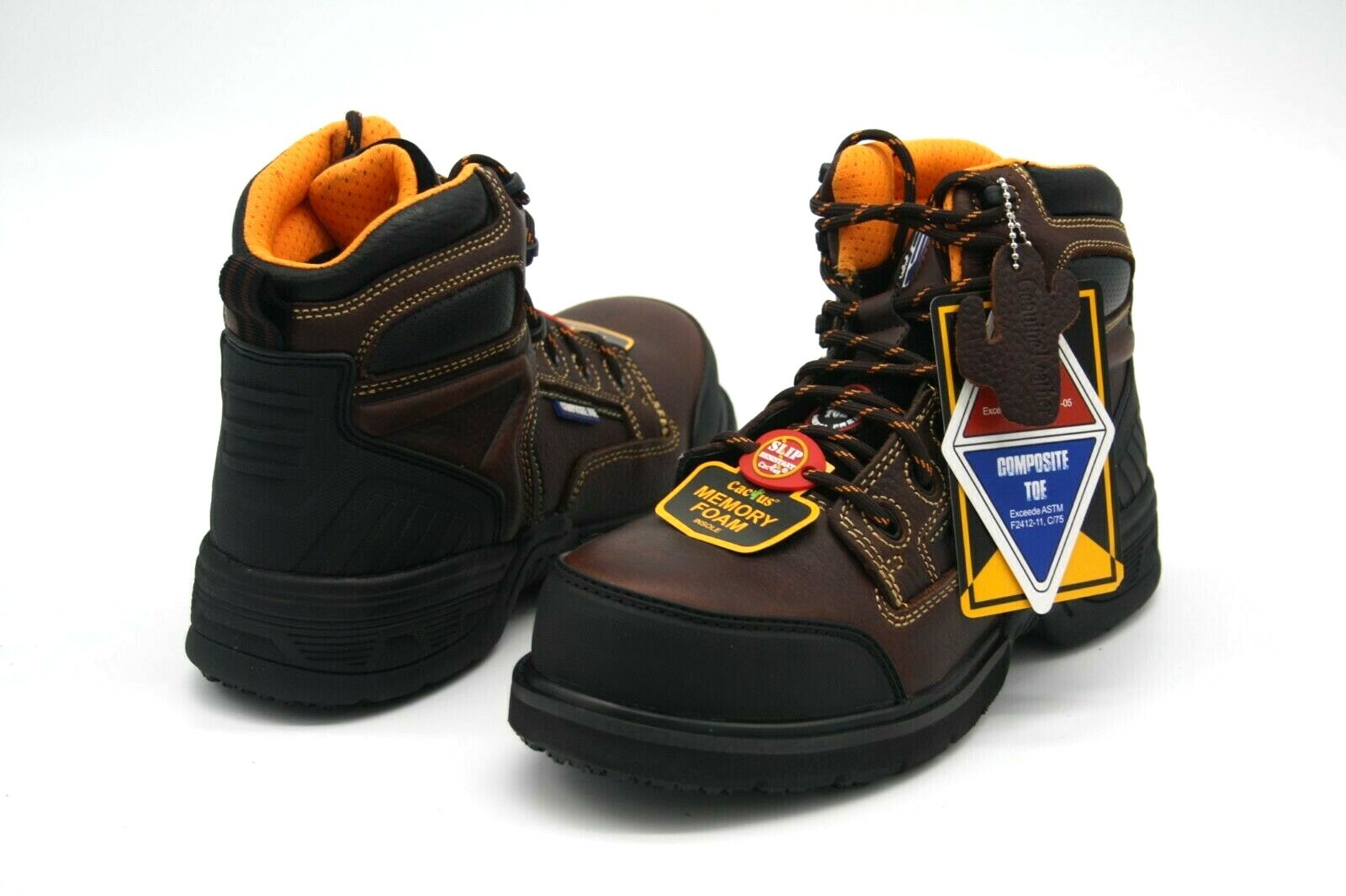 CACTUS FOOTWEAR WORK BOOT 6080C DARK BROWN FIT FOR COMFORT SLIP ...