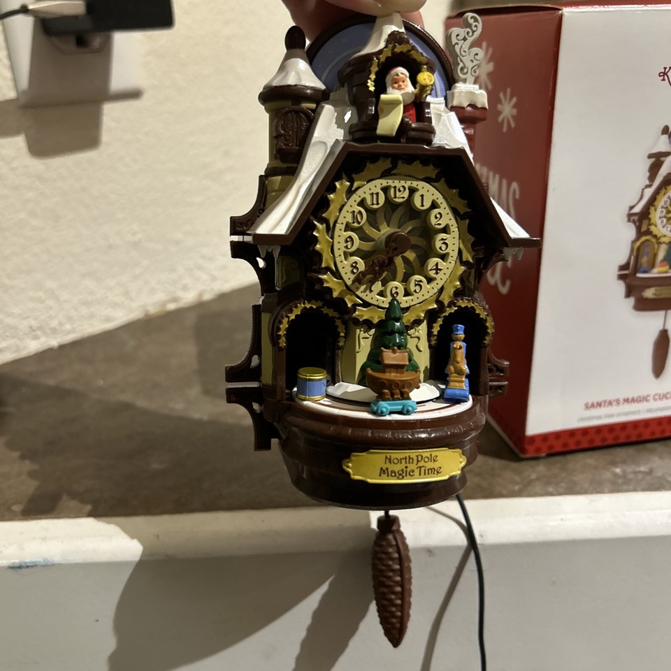2013 Hallmark SANTA'S MAGIC CUCKOO CLOCK Ornament +Magic Cord LIGHT ...