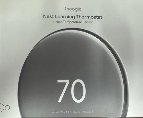 Google Nest 4th Generation Learning Thermostat Polished Silver, GA05551 ...