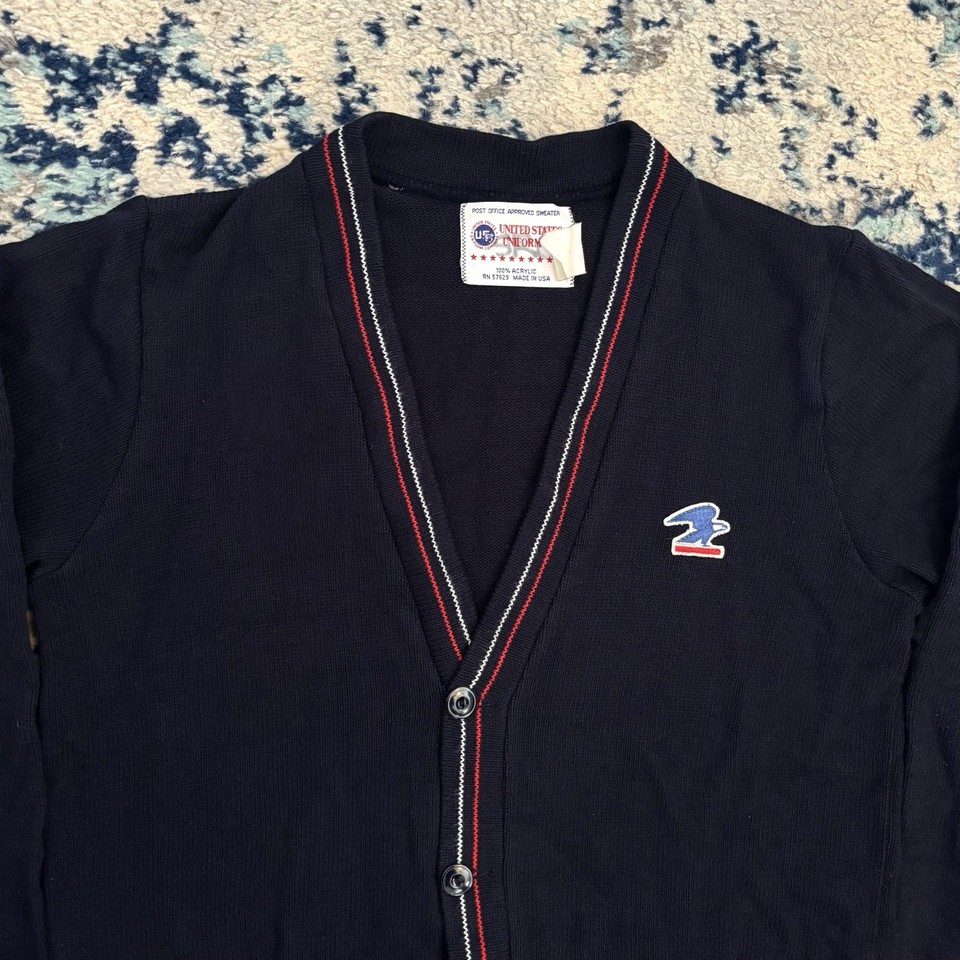 Rare Vintage US Postal Service Uniform Cardigan 1970s USPS Made In USA ...