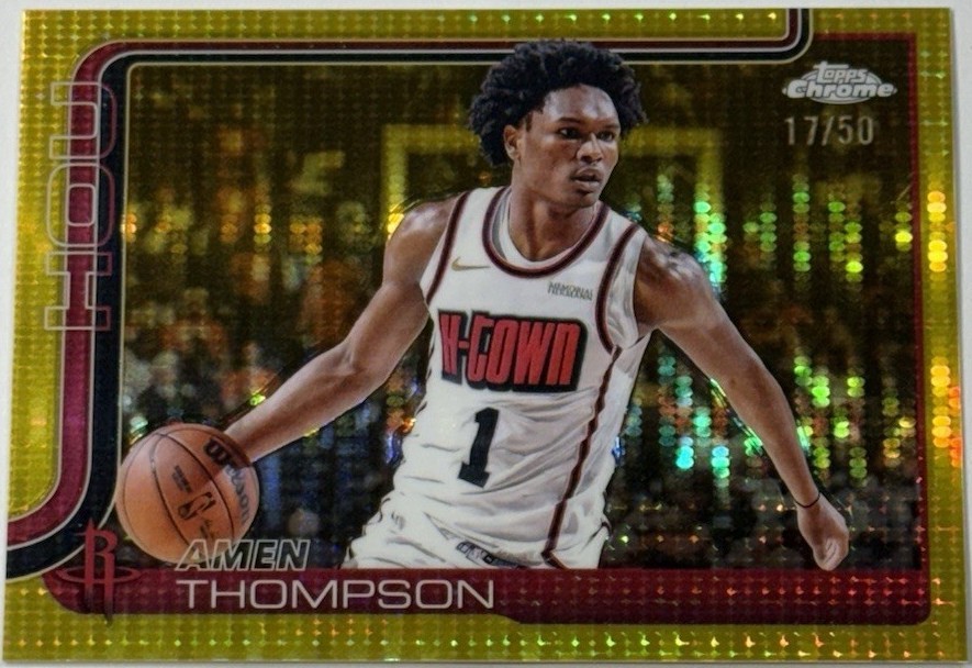 2025-26 Topps Chrome - Amen Thompson #17 Gold Pulsar Refractor /50 for ...