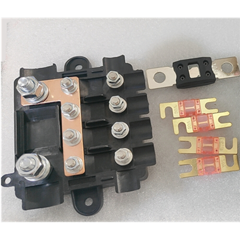 Distribution Block 5 Pole Bus Bar Fuse Holder w/ 1Pcs 300A Fuse & 4Pcs ...