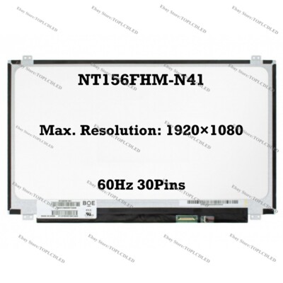 NT156FHM-N41 15.6" 1920×1080 FHD 60Hz 30 Pin LCD Screen Replacement ...