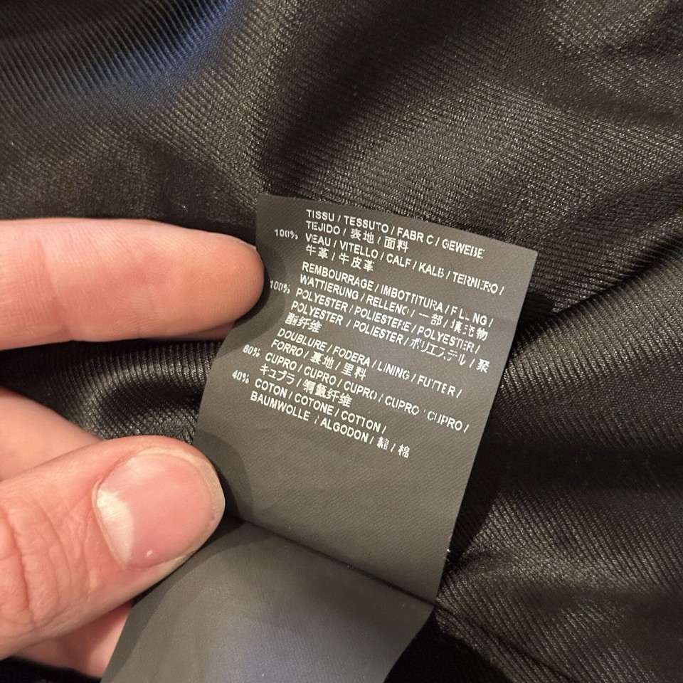 Saint Laurent Black Leather Biker Jacket Size Medium Moto Made In Italy ...