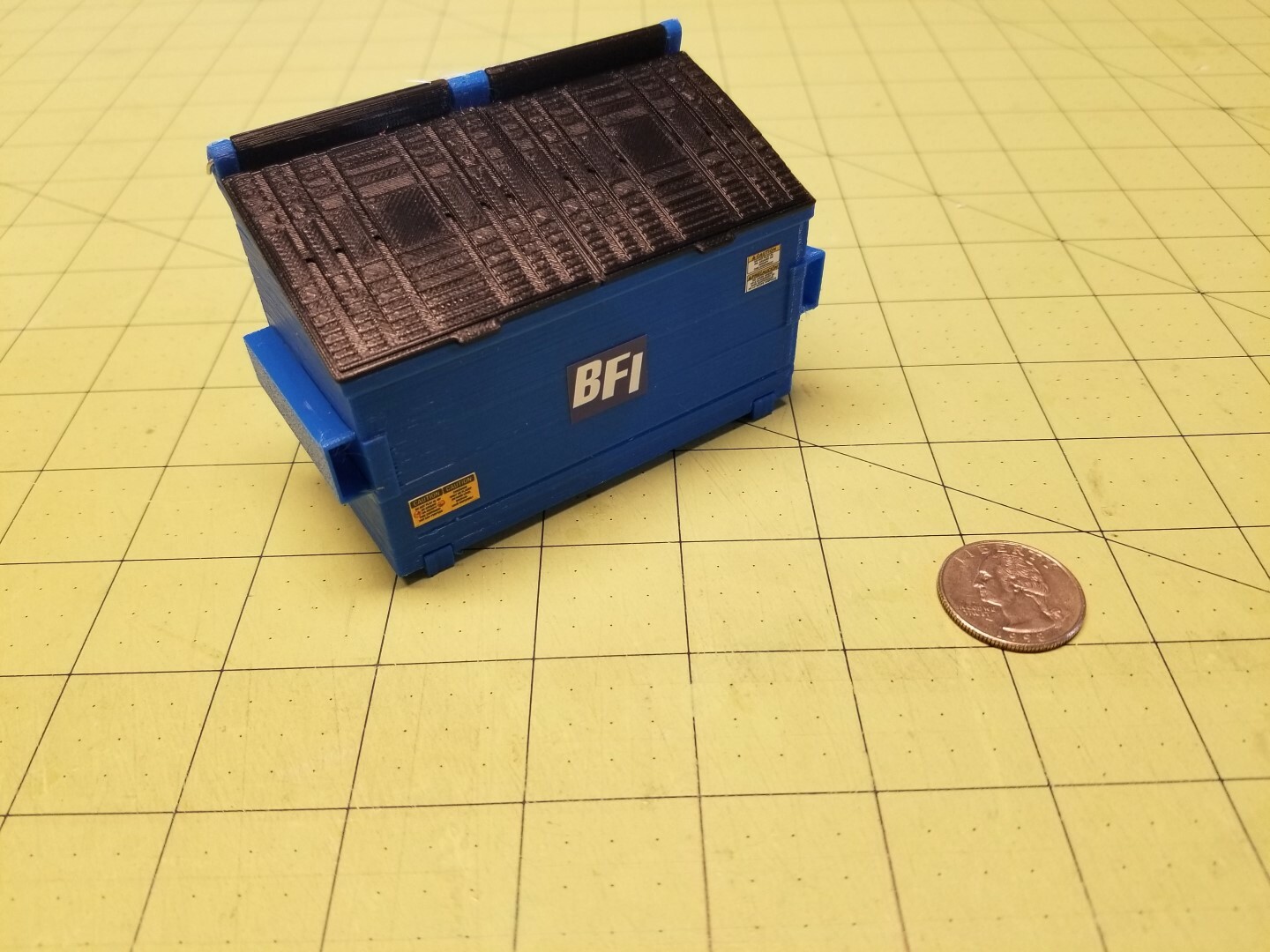 Miniature 2-yard Dumpster at 1/24, 1/25 Scale for Dioramas in Blue | eBay