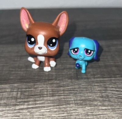 Littlest Pet Shop Roxie McTerrier Glitter Ears Dog Puppy Corgi &Blue ...