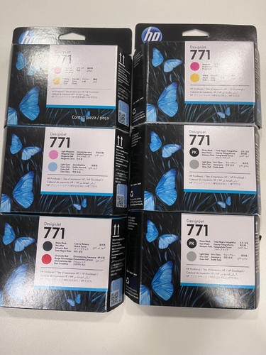 Genuine HP 771 printheads DesignJet Z6200 X 6 CE017A CE018A CE019A ...