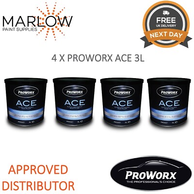 4 X PROWORX ACE SUPER LIGHTWEIGHT CAR BODY FILLER 3L - WITH BPO ...