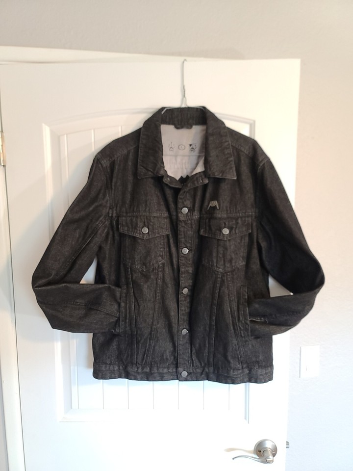 RVCA x EL NECKFACE Graffiti Artist Black Denim Jacket. Size Large. RARE ...